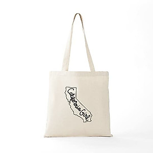 CafePress California Girl Tote Bag Natural Canvas Tote Bag, Reusable Shopping Bag