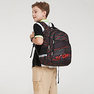 abshoo Cute Car School Backpack For Boys Elementary Kindergarten Kids School Bag (Car Black)