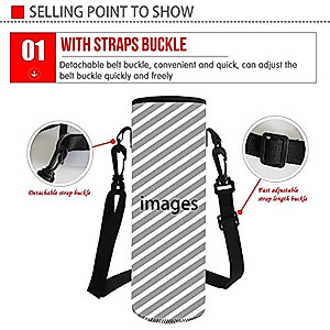 Boatee Cute Corgi Water Bottle Sling Bag Carrier Holder Neoprene Water Bottle Carrier 750ML 1000ML Great for Thermos Cup/Glass/Plastic Bottles