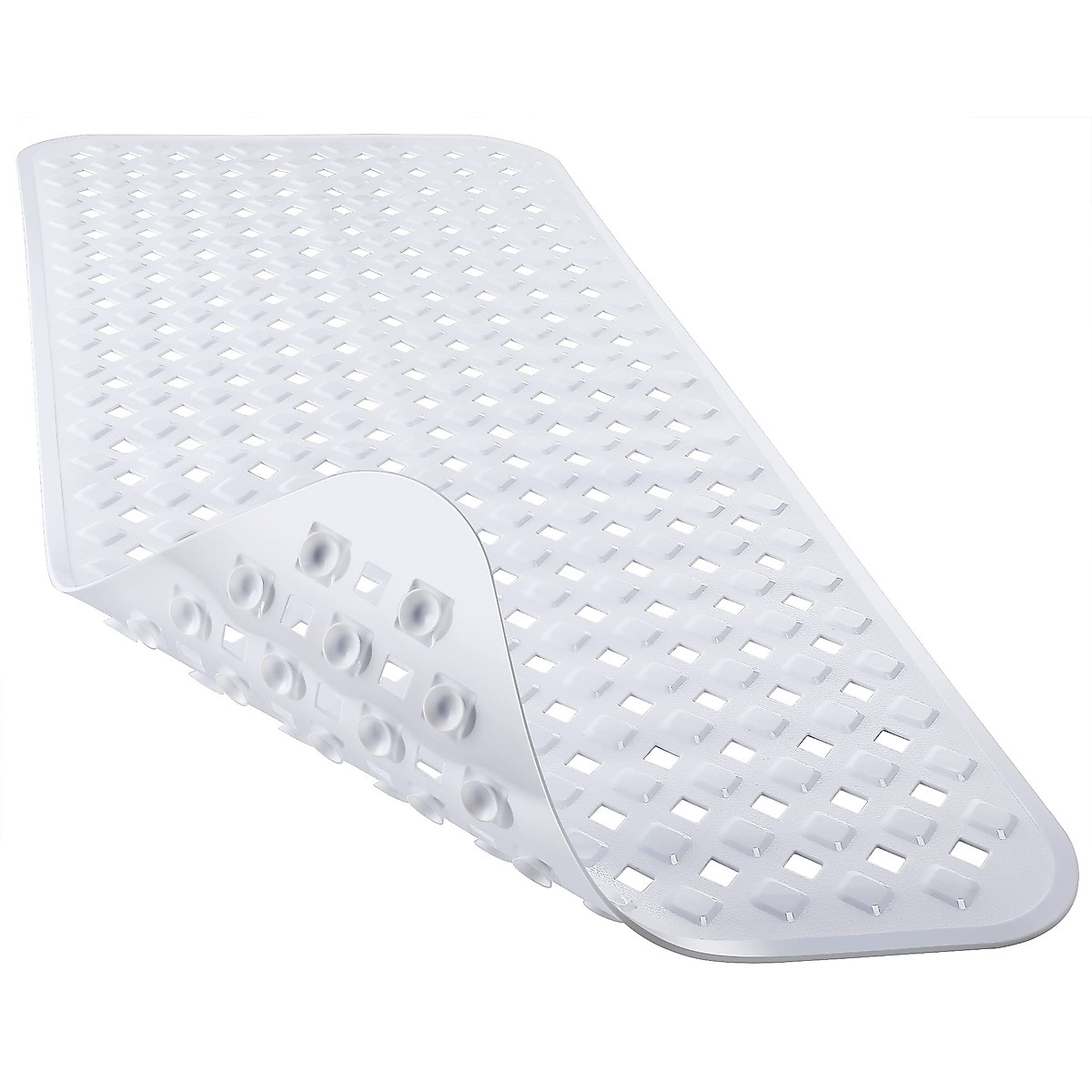 Yimobra Original Non Slip Bathtub Mats, Shower Bath Mat for Tub with Suction Cups and Drain Holes, Machine Washable, BPA, Latex, Phthalate Free, 34.5 x 15.5 Inches, White