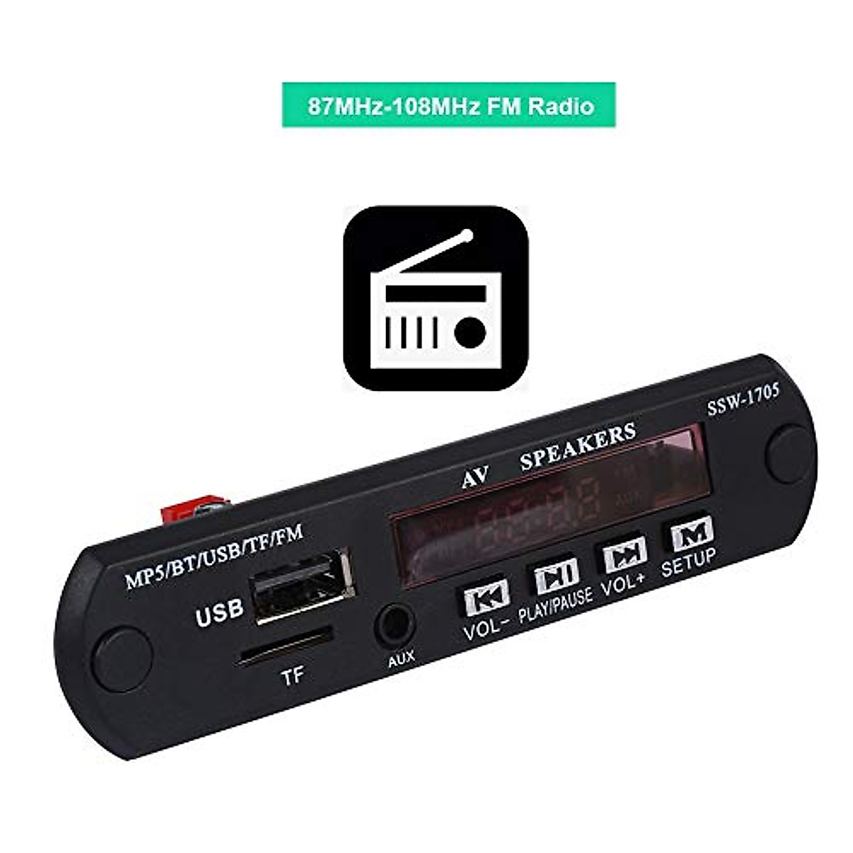 Yoidesu 1280 * 720 HD MP5 Player SSD Stereo Sound Bluetooth MP5 Player with FM/AUX Input/Remote Control for Speaker, HD TV, LCD, Set-top Box, HDMI, Projector, etc