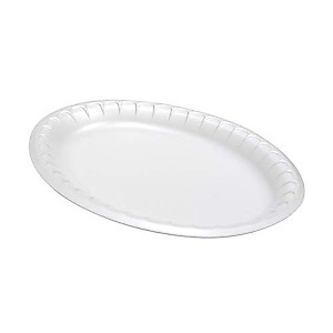 Pactiv Evergreen Placesetter Satin Non-Laminated Foam Dinnerware, Oval Platter, 11.5 x 8.5, White, 500/Carton