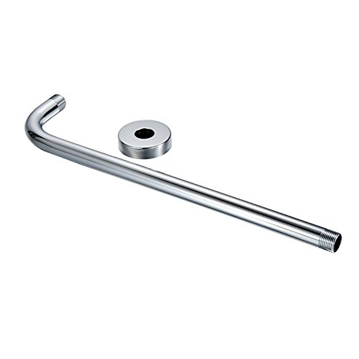 Purelux Shower Arm Extension Extra Long Water Outlet PJ1001 with Flange Made of Stainless Steel, Chrome finish 16 Inches
