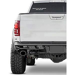 Objects In The Mirror Mac Side Mirror Window Decal Sticker 4 inch Wide White Color