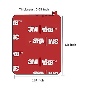 12 Pack 1.96 in x 1.57 in "(40*50mm) Very High Bond Sticky Adhesive Replacement,Double Sided Pads Gule for Dashboard Windshield Suction Cup Phone Holder Car DVR Home Suction Hooks GPS Navigation (Red)