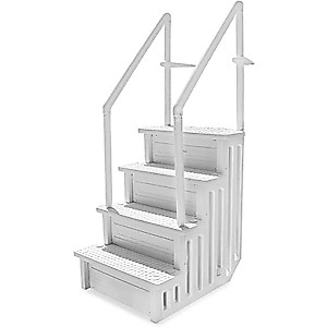 XtremepowerUS 32 Inch Safety Step Above Ground Swimming Pool Ladder /W Handle Slip Prevent