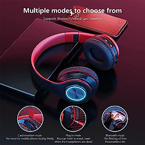 Lovskoo Call Bluetooth Headphones Over-Ear Wireless Headset with 3 Modes, Noise Cancelling Headphones Lightweight Head-Mounted Wireless Headphones with HiFi Stereo, Deep Bass, Cool Stuff