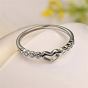 Heart Shaped Ring Simple Minimalist Heart Finger Rings for Women Wedding Engagement Statement Fashion Jewelry