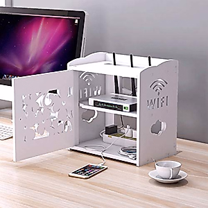 Creative WiFi Router Multi-Function Storage Box Home Living Room TV Cabinet Power Cord Finishing Box White Set-top Box Bracket