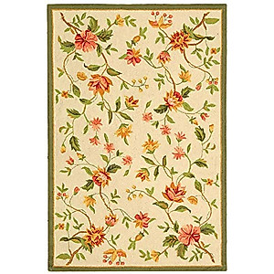 SAFAVIEH Chelsea Collection 3'9" x 5'9" Ivory HK263A Hand-Hooked French Country Wool Area Rug