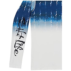 Salt Life Marlin Fade SLX Youth Long Sleeve Stretch Fit Shirt, White, Small