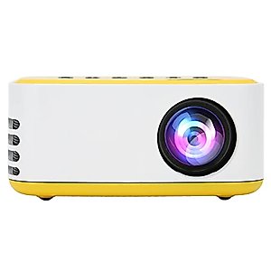 Mini WiFi Projector,LED USB Connection 1080P Inbuilt Speaker Portable Projector with Inbuilt Speaker for Home Camping Travel 100?240V,Bright Yellow(US Plug)