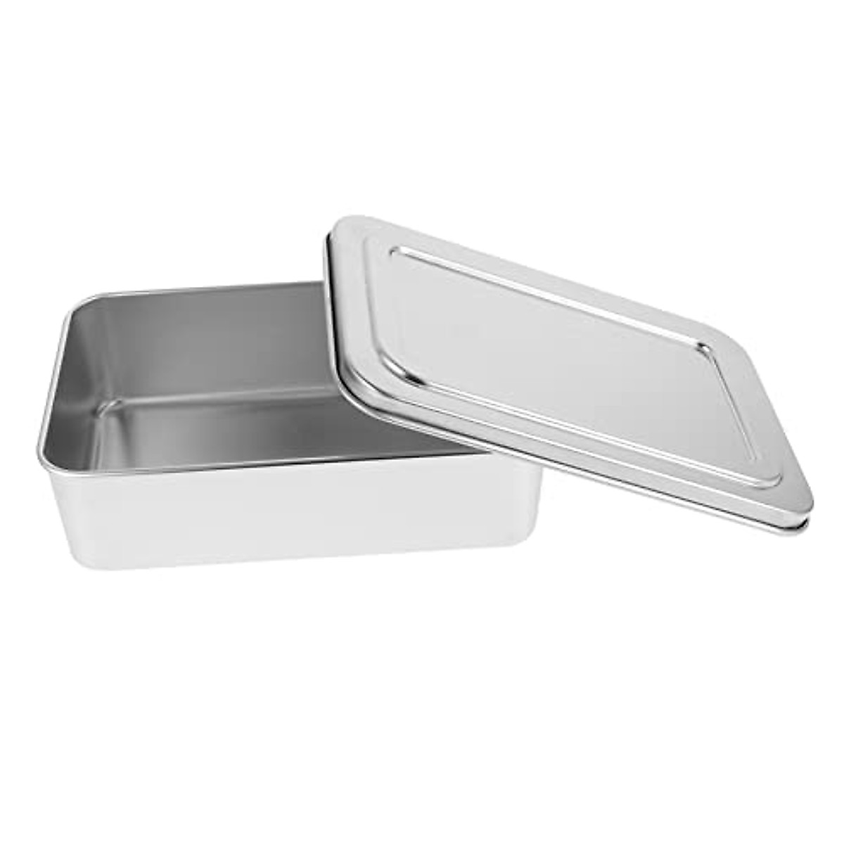 OKUMEYR Box Covered Baking Tray Cake Plate with Lid Cake Baking Pans Bread Oven Bread Baking Tray Oven Pan with Lid Baking Tray for Kitchen Silver Duck Neck With Cover Stainless Steel