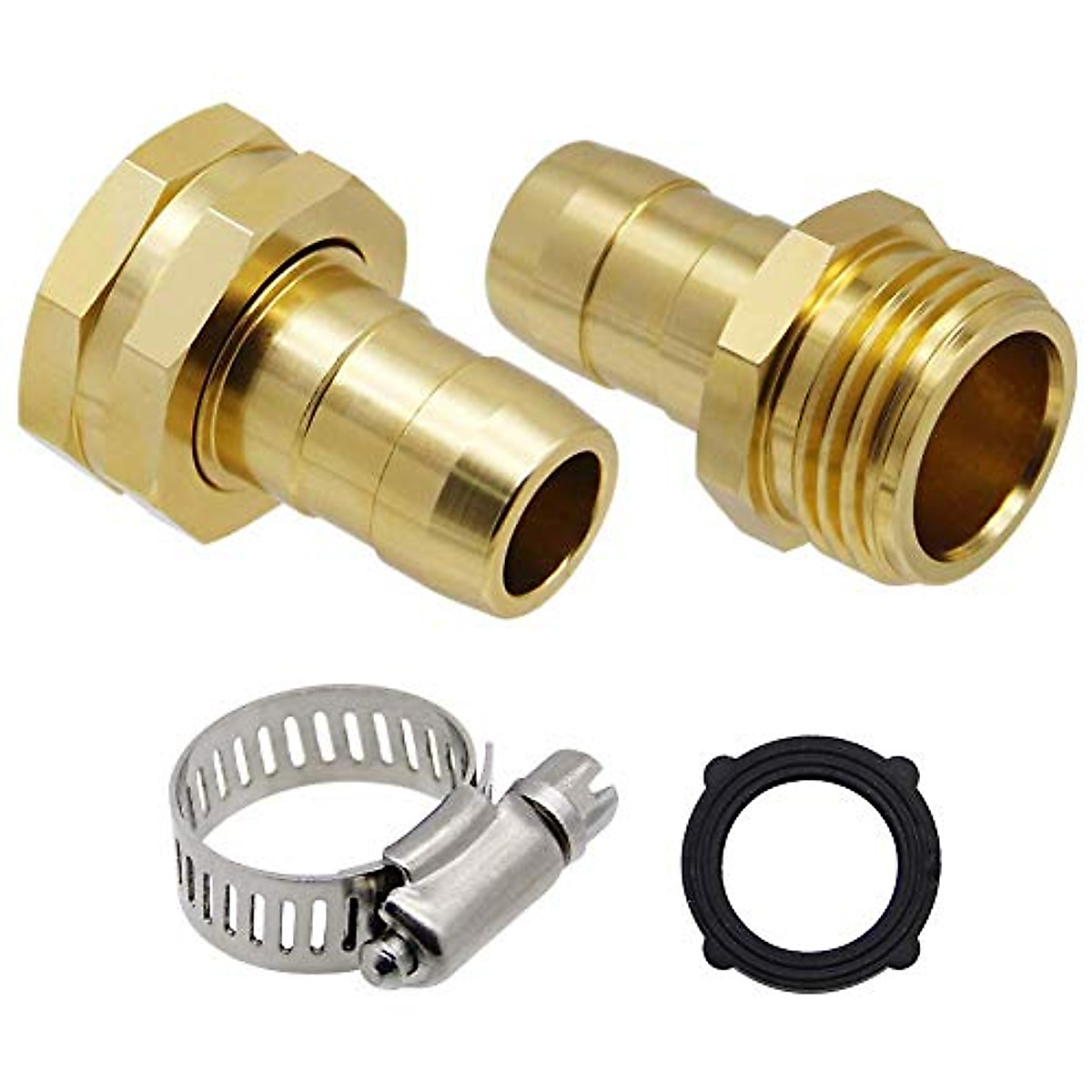 Twinkle Star Garden Hose Repair Connector with Clamps, Male and Female Garden Hose Fittings, 3 Set