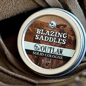 Bold, Western Leather & Gunpowder Scent Solid Cologne - Blazing Saddles Scent by Outlaw - Hard Cologne for Men & Women