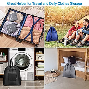 GOGOODA Travel Laundry Bags with Drawstring Closure XL Large Foldable Dirty Clothes bags with Handle Heavy Duty and Washable for College Dorm Travelling Camping, 2 Pack, Grey