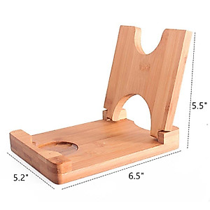 XZJMY Spoon Rest and Pot Lid Holder, Multifunctional Bamboo Pot Cover Holder,Pan Lid Organizer Storage Soup Spoon Rests,Folding Sitting Pot Lid Rack-for Kitchen Counter Utensil Rest Shelf