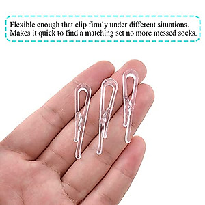 Hao Pro 38mm Length Clear Plastic Alligator Clip Easy Storage Securely Clip Prevent Damage Fabric Flexible Material U Shape Transparent Garment Clips 170 Pieces for Folding Ties Socks Pants Shirts