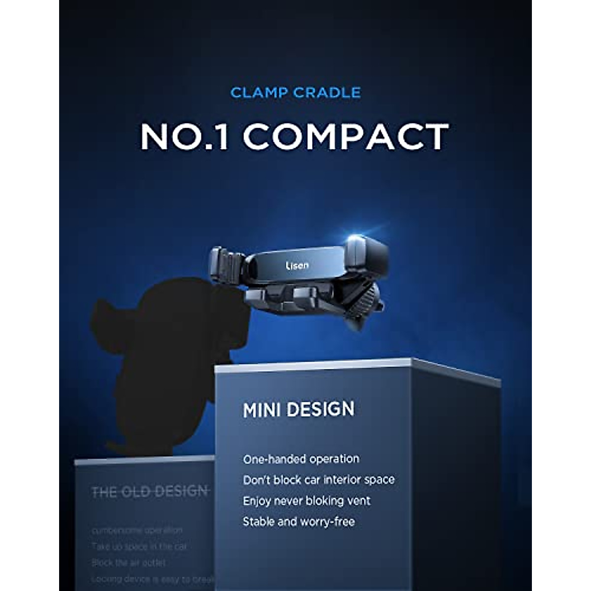 LISEN Car Vent Phone Mount for Car Phone Holder Upgraded Metal Hook Clip Air Vent Cell Phone Holder Mount Auto Lock Thick & Big Phone Friendly Car Mount for iPhone 14 Pr Max all 4-7.5 inch Smartphone