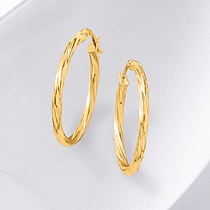 Ross-Simons Italian 14kt Yellow Gold Twisted Hoop Earrings