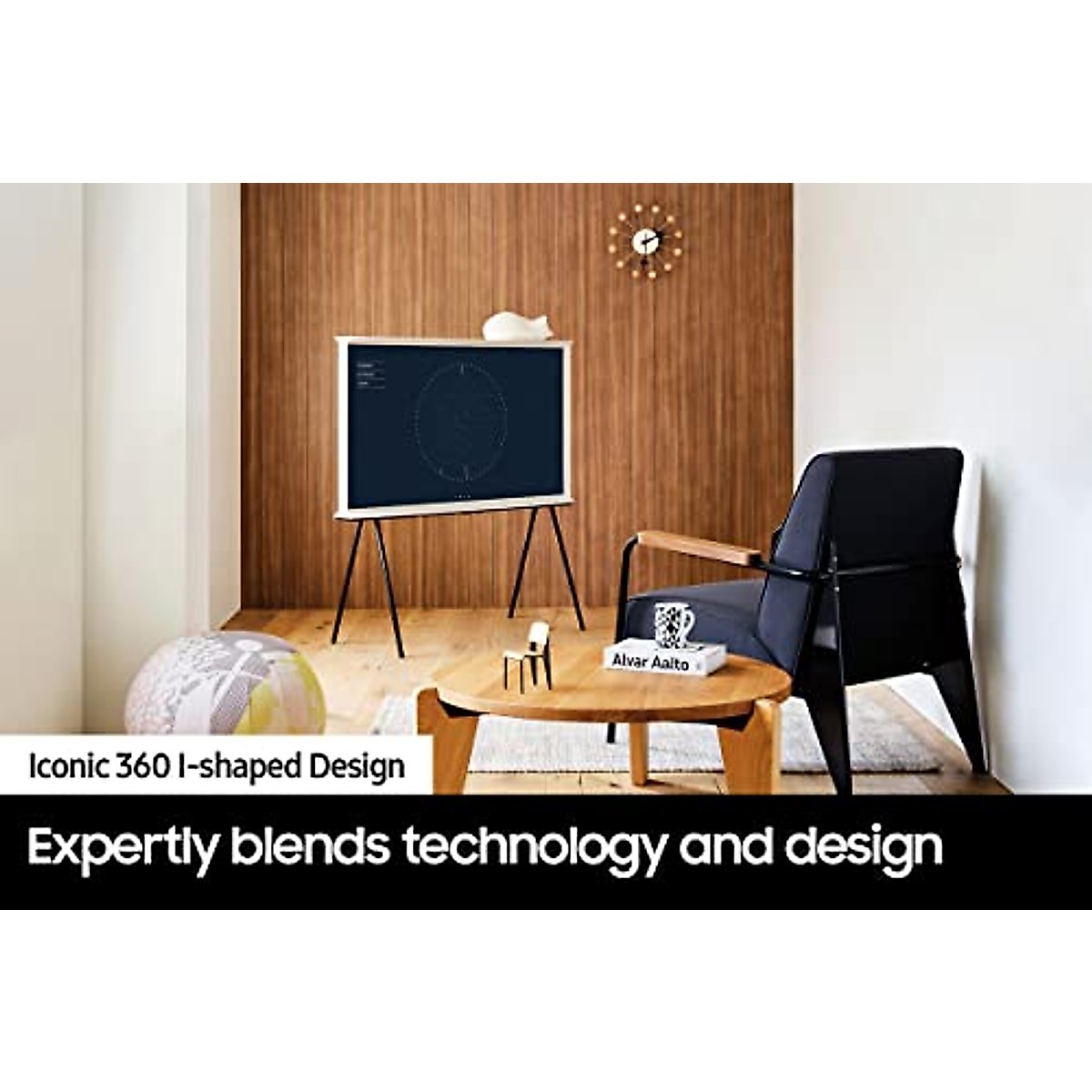 SAMSUNG 43-Inch Class The Serif LS01B Series - QLED 4K, I-Shaped Design, Anti-Reflection Matte Display, -Portable Easel -Stand, Ambient Mode+ Smart -TV -w/ Alexa Built-in (QN43LS01BAFXZA,Latest Model)