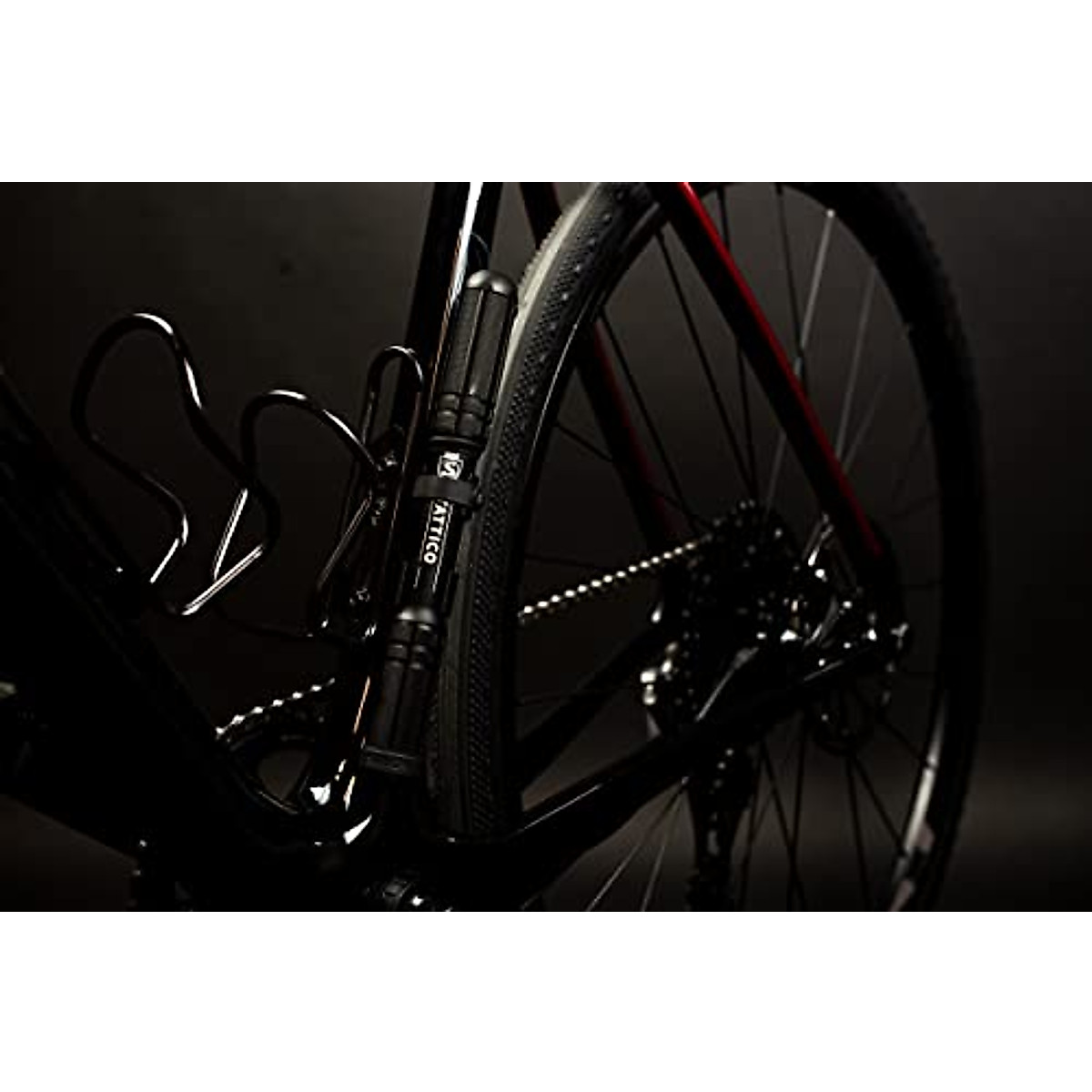 SILCA Tattico Mini Portable Pump for Bicycles with Integrated Hose, Chuck and Water Bottle Cage Mount