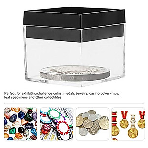 Baluue 12pcs Clear Acrylic Display Case Countertop Box Cube Transparent Display Box Pop Figures Display Collectibles Stone Mineral Specimen