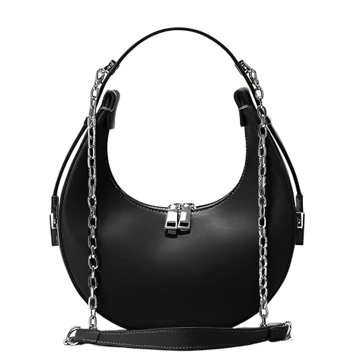 Shoulder Bag Crescent Handbag, Leather Armpit Bag, Shoulder Bag For Women Vintage Bag, Business Bag Leisure Bag (Black)