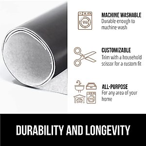 Gorilla Grip Under Sink Mat and Drawer Liner, Under Sink Mat Size 24x24 in White, Absorbent Mat for Below Sinks, Drawer Liner Size 17.5x20 in Clear, Strong Grip Liners for Drawers, 2 Item Bundle