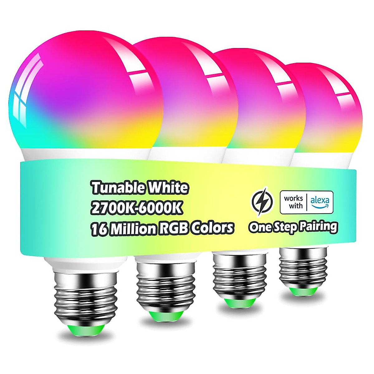 MELPO Smart Light Bulbs, 1300LM Color Changing Light Bulb, 16 Million Colors, Tunable White Alexa Light Bulbs, Music Sync, DIY Flash, Timing, A19 E26 Smart Bulbs, 130W Equivalent, No WiFi Required.