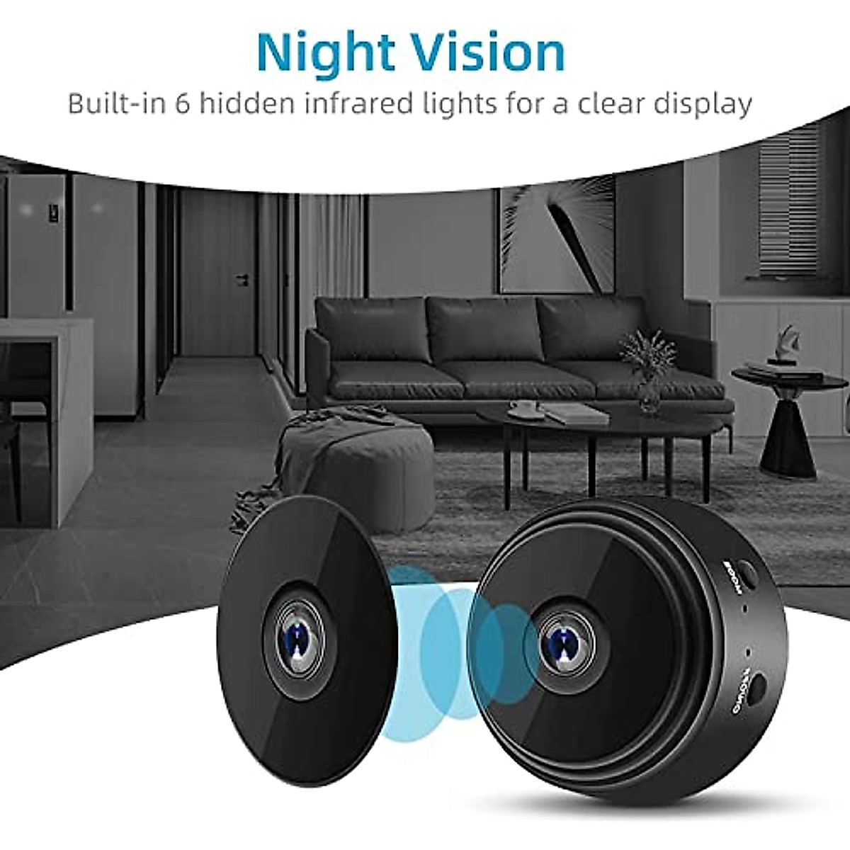 Mini Wireless WiFi Camera HD 1080P Home Security Cameras with Feed Covert Baby Nanny Cam with Cell Phone App Tiny Smart Pet Dog Cameras with Night Vision and Motion Detection