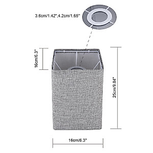 Ruiever Square Lampshades Set of 2, Linen Lampshades L6.3"x W6.3" x H9.84" High, Easy Assembly Replacement Fabric Lampshades for Table Lamps Floor Lamps, Gray Color Lampshade
