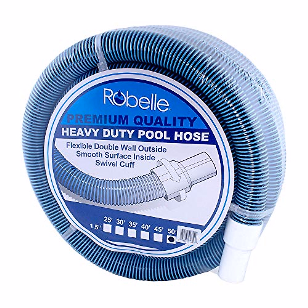 Robelle Premium 770H Swimming Pool Vacuum Hose, 50' x 1-1/2"
