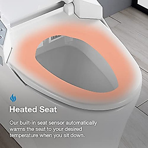 OVE Decors Yosemite Smart Toilet with Integrated Bidet Seat, Heated Seat with Auto Flush and Warm Water and Multi Function Remote Control, White