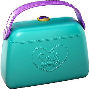 Polly Pocket 2-in-1 Playset, Travel Toy with 2 Micro Dolls & Surprise Accessories, Pocket World Mini Mall Escape Purse Compact