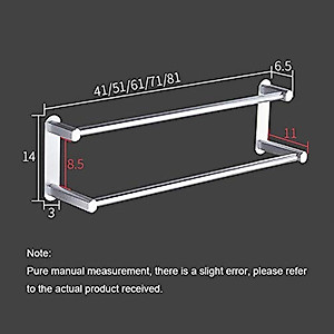 Double Tea Towel Holder for Hanging Over The Kitchen Cupboard Door - 41Cm/16.14Inch Towel Rack - No Drilling Necessary - /Silver/81Cm (Svart 41 cm)