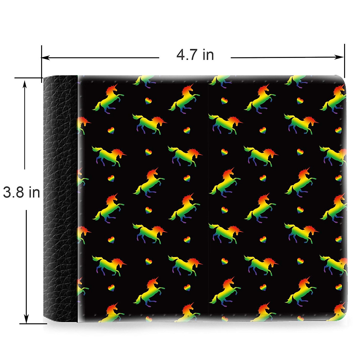 Ztion Unique Desige Pattern - LGBT unicorn lesbian gay pride rainbow pattern, Slim Front Pocket Wallet Billfold RFID Blocking