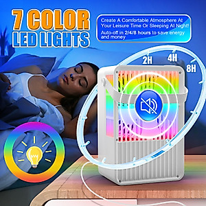 Portable Air Conditioner, 4 in 1 Evaporative Air Cooler with 600ml Water Tank, 1-8 H Timing Touch Screen Portable Air Cooler, Personal Desktop Cooling Fan for Car Home Camping Room