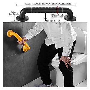 Grab Rails Bathroom Grab Rails 304 Stainless Steel Shower Handle Anti-Slip Bathtub with Safety Luminous Circles Handrail ?For Elderly Disabled Toilet Seniors Kitchen,Black,40cm ( Color : Dolphin Waves