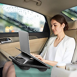 Adjustable Lap Desk - with 8 Adjustable Angles & Dual Cushions Laptop Stand for Car Laptop Desk, Work Table, Lap Writing Board & Drawing Desk on Sofa or Bed by HUANUO