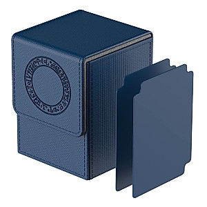 Bheddi Card Deck Box compatible with YGO Cards, Card Holder Cases with 2 Dividers per Holder, Large Size Fit 110 Cards (Spellbind) (Blue)