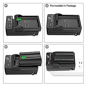 EN-EL15 EN EL15a Battery Charger, LP Charger Compatible with Nikon D7500, D7200, D7100, D7000, D850, D750, D500, D810a, D810, D800e, D800, D610, D600 & More