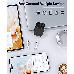 Airpod Charging Case Compatible for Airpods 1&2 Gen,QI Wireless Airpods Charger Case,450mAh Airpod 1st & 2nd Generation Charging Case Replacemen with Bluetooth Pairing Sync Button,No Air Pods Buds