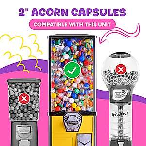Capsule Vending Machine Translucent Acorn Capsules Empty 120 pcs 2 inch - Gumball Machine Capsules Bulk Party Favors Containers - Easter Basket Stuffers Gifts Pinata Stuffers DIY Craft Supplies