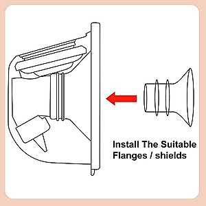 Nanawawa Flange 15, 17, 19, 21mm Insert 24mm Shroud/Flange,Compatible with momcozyS9/S10/S12，Wearable Breast Pump Shields/Flanges， 4 pcs/Each.(17mm/pcs)