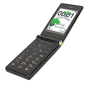 Zyyini Flip Phone with Camera, Senior Flip Phone Unlocked 2G, Dual SIM Flip Phone, One Touch Dial, 2.8in Screen, for Seniors & Kids(Gold)