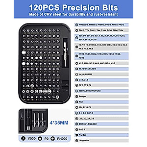 Precision Screwdriver Set 130IN1: Easytime Small Screwdriver Kit- Mini Screwdriver Repair Tool Kit for PC Electronics Computer Laptop iPhone Mac PS5 Game Console Eyeglass Toys DIY