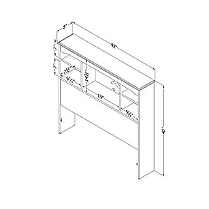 South Shore Aviron Bookcase Headboard, Twin, Blueberry