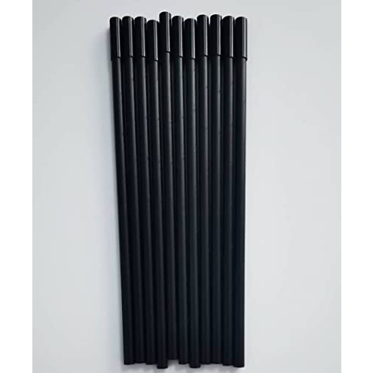 Silicone Tip Paper Straws - 250 pack - 7 3/4 inch Unwrapped Paper Drinking Straws with Silicone Tips (Black)