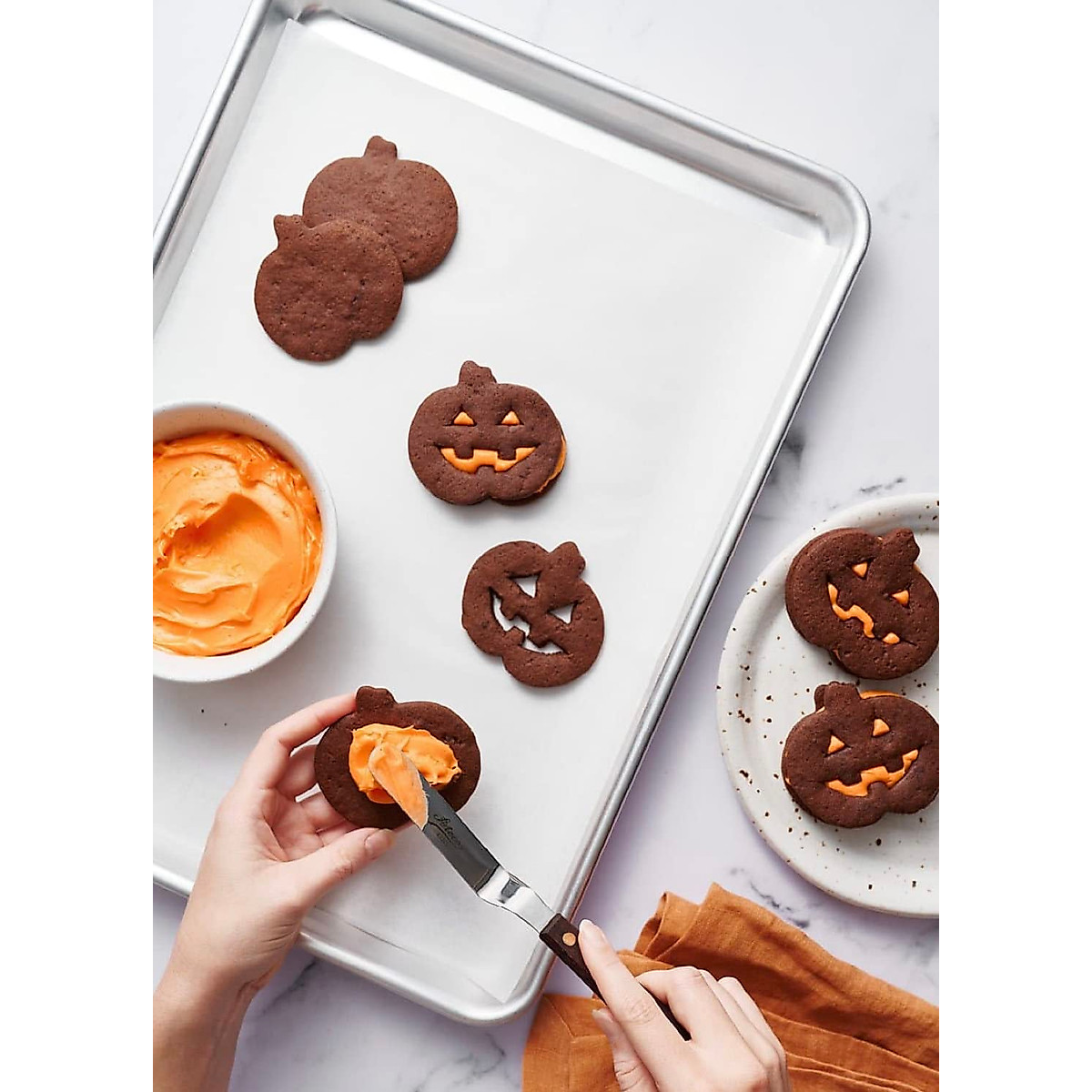 3Pcs Pumpkin Cookie Cutters 2.7" 3.3" 4", Halloween Cookie Cutter, Fall Thanksgiving Cookie Cutters, Biscuit Cutter Set, Coated with Soft PVC for Protection